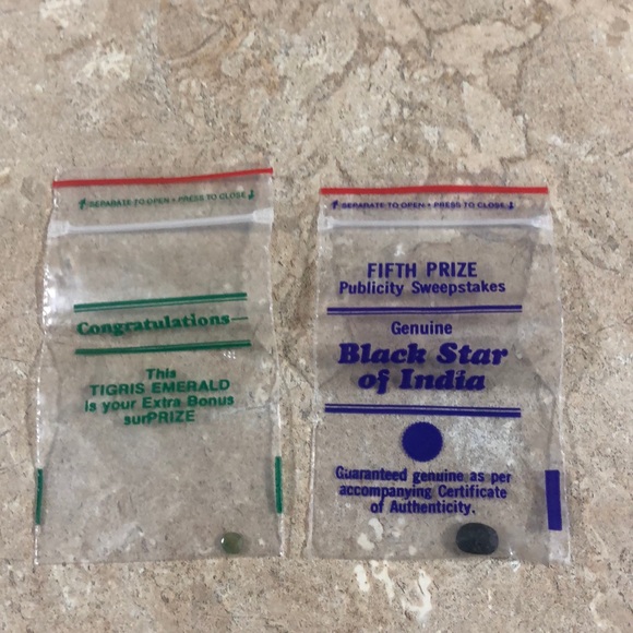 Vintage | Other | Two Stones Black Star Of India And Tigris Emerald ...